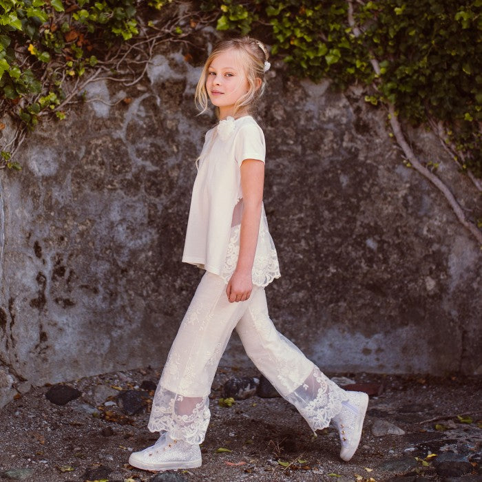 Embroidered lace trousers – Magil