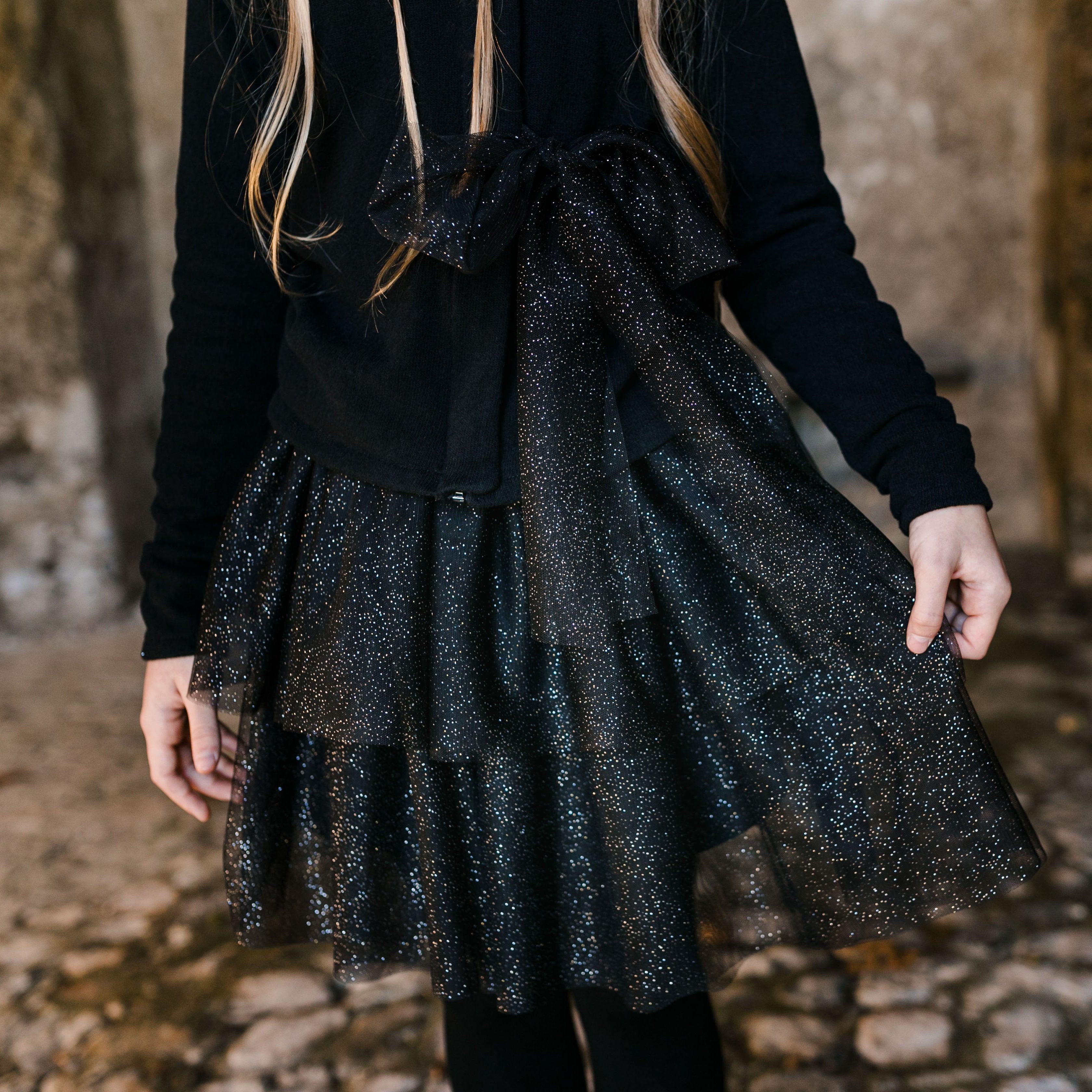 GONNA IN TULLE GLITTER DOPPIA BALZA – Magil